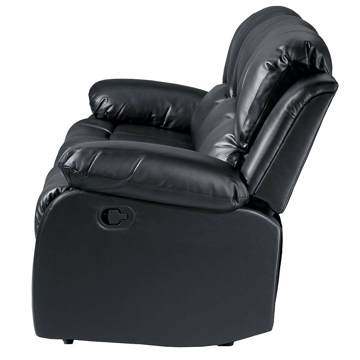 Homelegance Resonance 83" Bonded Leather Double Reclining Sofa, Black