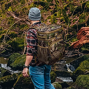 Laripwit 54 Cans Backpack Cooler Insulated Leak-Proof Camo Cooler Backpack Double Deck Lunch Backpack for Men Women - Perfect Tactical Soft Cooler Bag for Camping, Picnic, Beach, Hiking