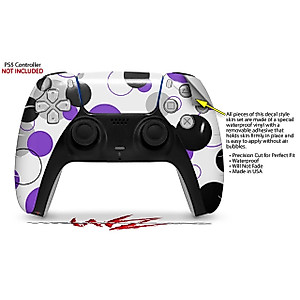 WraptorSkinz Skin Wrap compatible with Sony PS5 DualSense Controller Lots of Dots Purple on White (CONTROLLER NOT INCLUDED)