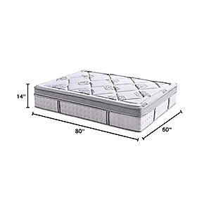 Classic Brands Gramercy Cool Gel Memory Foam and Innerspring Hybrid 14-Inch Euro Pillow Top Mattress | Bed-in-a-Box Queen