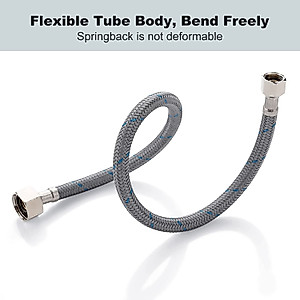 48" Length Faucet Supply Line, WOWOW Bathroom Kitchen Faucet Lines Braided Nylon Sink Hose with 3/8-Inch Female Compression Thread x 1/2" Comp 2Pcs (1 Pair)