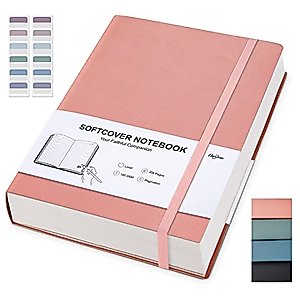 Lined Notebook Journal Softcover, B5 Thick Leather Journal with Lined Paper 100gsm, Lined Journal for Women, Large College Ruled Journals Notebooks for Writing, Men Work, 7.6'' X 10'' - 304 Pages Pink