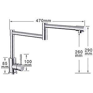 ShiSyan Y-LKUN Taps Sink Faucet Kitchen Faucet Folding Stretchable Stainless Steel Kitchen Sink Faucet Single Handle 360 ° Rotation Modern Style Brushed Nickel
