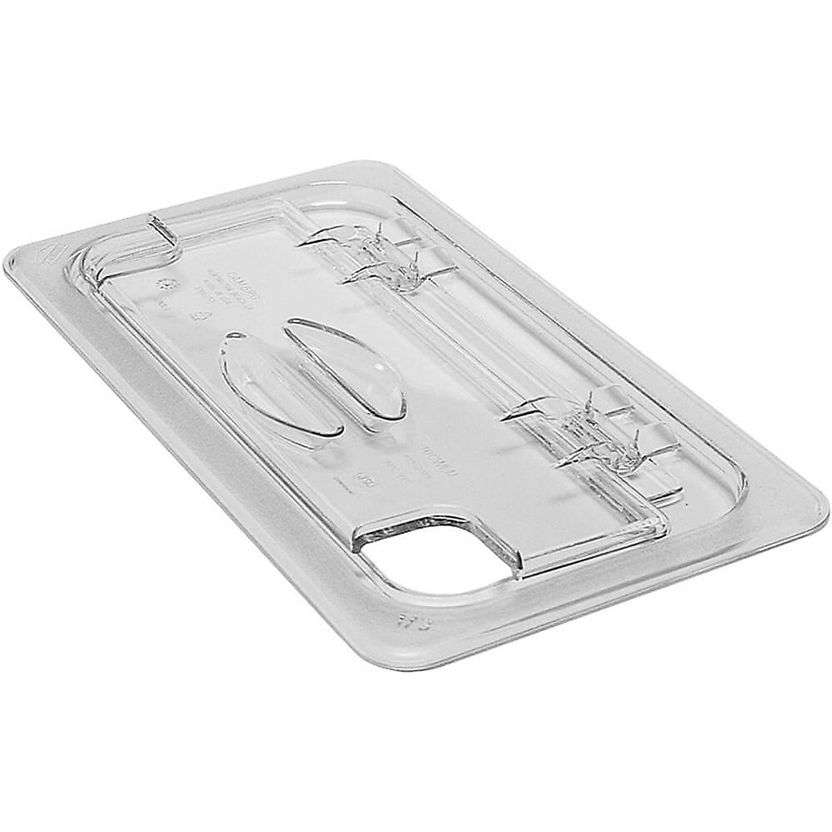 Cambro 1/3 GN Polycarbonate Hotel Pan FlipLid Lids Notched, 6PK Clear 30CWLN-135