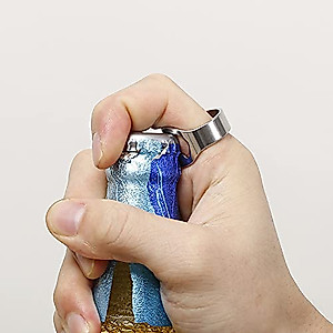 Caiyao Creative Bottle Opener Ring Beer Bar Tool Finger Bottle Opener Stainless Steel Biker Finger Bottle Opener Ring Stainless Steel Beer Bottle Opener for Party Supplies-Silver 10
