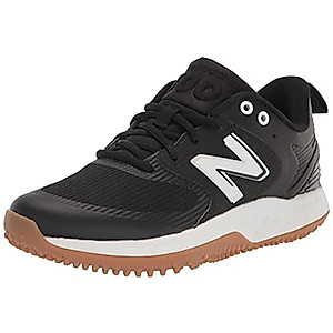 New Balance Men's Fresh Foam 3000 V6 Turf-Trainer Baseball Shoe, Black/White/Gum, 10.5