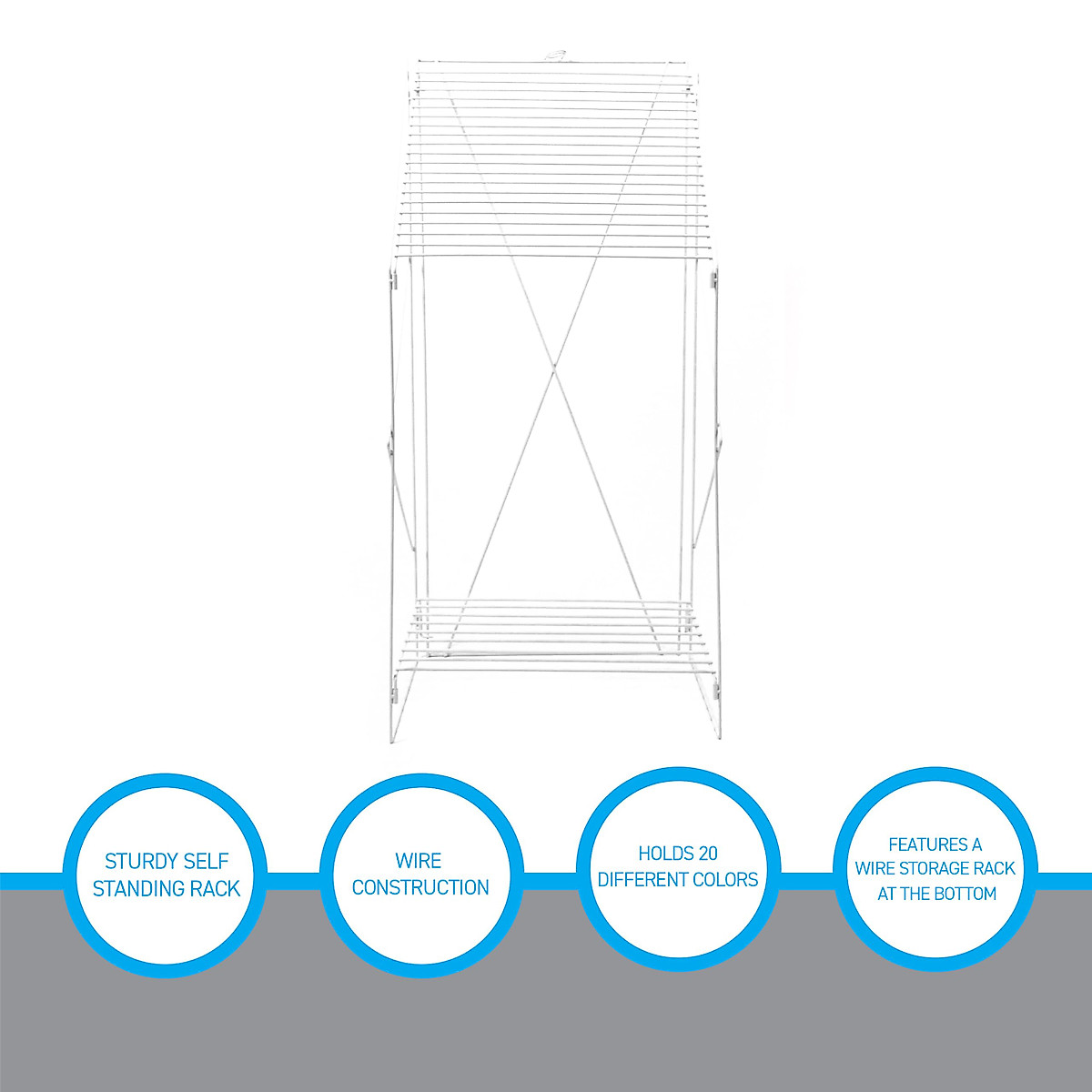 SSWBasics Tissue Paper Rack - White Wire - Floor Standing (23" W x 15½"D x 49" H)