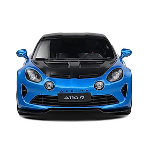 2023 Alpine A100 Radicale Blue Metallic with Carbon Hood and Top 1/18 Diecast Model Car by Solido S1801619