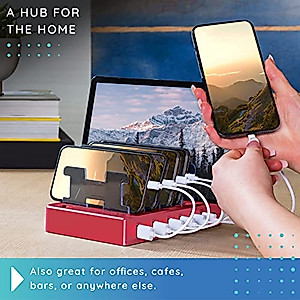 Hercules Tuff Charging Station with 6 Cables - Pink