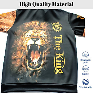 Ufehaho Lion King 3D Printed Men's Hoodies Sweater Set Pullover Tracksuit for Big and Tall 2 Piece Sweatshirt Suit