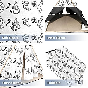 Y-DSIWX Guinea Pig Hideout Cozy Hamster House Cave for Bunny Chinchilla Hedgehog Small Animal Christmas Wreath and Candles