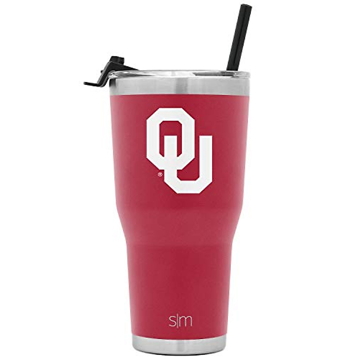 Simple Modern Officially Licensed Collegiate Oklahoma Sooners Tumbler with Straw and Flip Lid | Insulated Stainless Steel 30oz Thermos | Cruiser Collection | The University of Oklahoma
