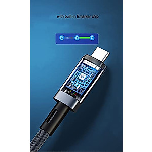 Zingther Full-Featured USB C Cable for Video, Data and 240W Fast Charging, 40Gbps Super Speed USB4.0 Cord and 8K 60Hz Monitor Link, Compatible with All Thunderbolt 3 and 4 - Silver/Black, 1m/3.3ft
