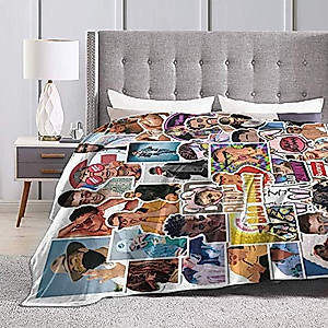 Sinorama Lightweight Luxury Throw Blanket Fannel Fleece Microfiber Plush Bed Blanket Super Soft Reserviber Blanket for All Season Bed Couch Sofa 3D Print Design 50×40 in