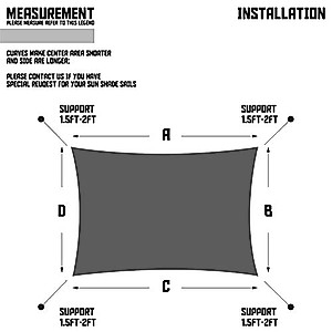 TANG Sunshades Depot 8' x 8' Light Grey Sun Shade Sail Square Permeable Canopy Customize Commercial Standard 180 GSM HDPE