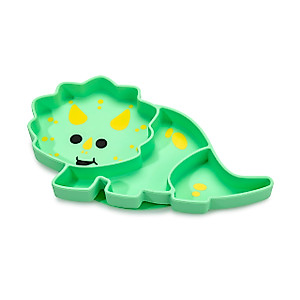 melii Divided Silicone Suction Plate - 100% Silicone, for Baby + Toddlers – BPA Free, Dishwasher & Microwave Safe (Dinosaur)