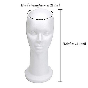 15" Styrofoam Foam Mannequin Manikin Display Head Wig Hat Stand White Foams Sale