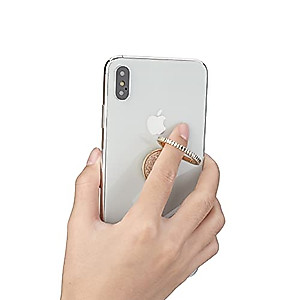 LAX Gadgets  Cell Phone Ring Holder - Finger Ring for Phone Case Easy Back Grip, Stand, Holder for All Smartphones Including iPhone & Android Phone - Sparkle Gold
