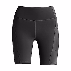 HUMMHUANJ Yoga Shorts Women's High Waist Biker Short Side,Leggings for Women Tights,Gray fold Over Leggings,Women Jean Capris for Summer,Capris Gray,Deals of The Day,Womens Pink Leggings
