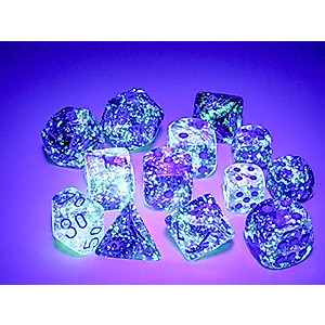 Chessex Nebula Dice Block 16mm d6 Nocturnal with Blue Luminary (12 dice)
