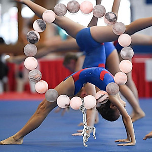 Haoze Gymnastics Gifts Natural Stone Beads Gymnastics Bracelet You are Braver Inspirational Gymnast Charm Bracelet Birthday Graduation Gymnastics Team Jewelry Gift for Women Teen Girls (Style 1)