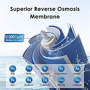 Waterdrop WD-G3P600-RO Filter, NSF Certified, Replacement for WD-G3P600 Reverse Osmosis System, 2-year Lifetime