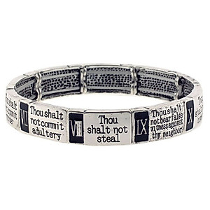 4030037 10 Commandments Stretch Bracelet Christian Scripture Religious Thou