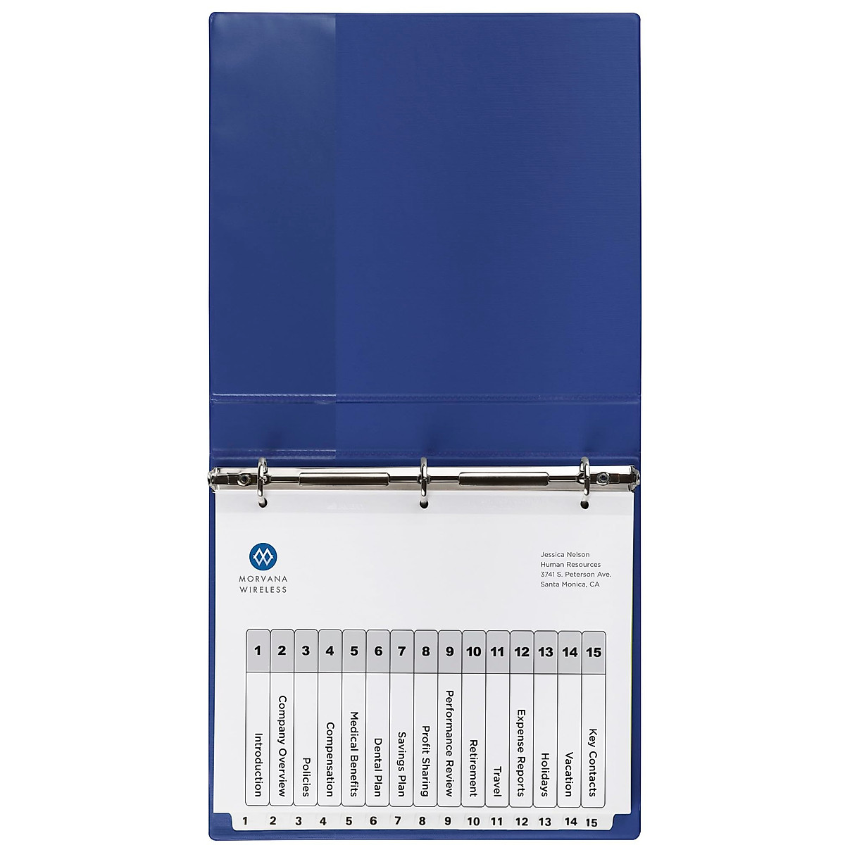 Avery 15 Tab Dividers for 3 Ring Binders, Customizable Table of Contents, Classic White Tabs, 3 Sets (11079)