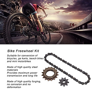 VBESTLIFE Single Speed Freewheel&Chain Lit, 16 Tooth Freewheel 9 Tooth Sprocke 38 Section Chain for Mountain Bike