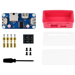 Ethernet/USB HUB HAT Board with ABS Case for Raspberry Pi Zero 2 W/Zero 2WH/Pi Zero/Zero W/Zero WH,with 3X USB Ports, Compatible with USB 2.0/1.1 and 1x RJ45 Ethernet Port 10/100M Auto-Negotiation
