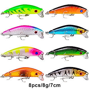 Fishing Lures Tackle Kits Hard Baits Minnow Pencil VIB Crankbaits Topwater Floating Lures Assorted Fishing Tackle Sets (007-43pcs)