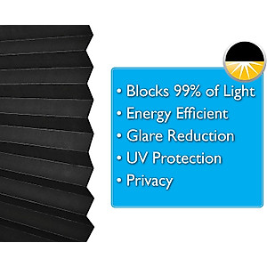 Redi Shade No Tools Original Blackout Pleated Paper Shade Black, 48 in x 72 in, 6 Count (Pack of 1)