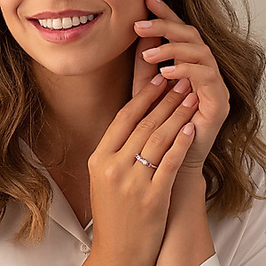 PEORA Created Pink Sapphire Half Eternity Ring for Women 925 Sterling Silver, 0.75 Carat total, Dainty Trellis Band, 3.5mm, Size 9