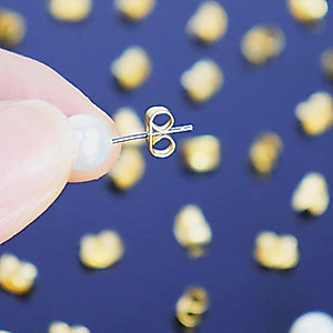 18K Gold Plated Earring Backs 20pcs Gold Earring Backs Replacements Hypoallergenic Secure Earring Backs for Studs Hooks Earrings