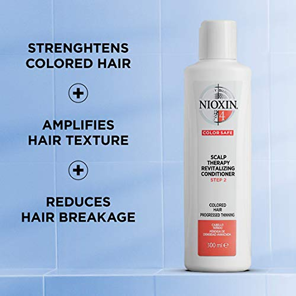 Nioxin System 4 Scalp Cleaning Shampoo and Therapy Conditioner Set for Color Treated Hair with Progressed Thinning