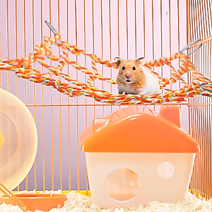 Junkin 3 Pcs Bird Rope Net Rat Climbing Rope Net Pet Hamster Chinchilla Ferret Activity for Small Animal Habitat Decor and Play