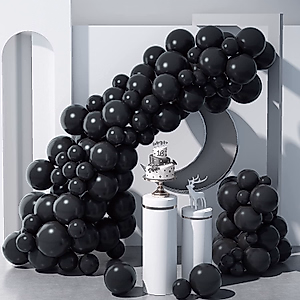 Muliooe Black Balloons Garland Kit, 80 pack 12 inch 5 inch black balloons different sizes pack Black Party Latex Balloon for birthday, wedding, graduation party decorations.…