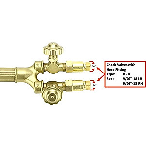 Heavy Duty Oxy-Fuel Torch Replacement for Victor with Check Valves + Cutting Tip + Welding Tip + Heating Tip (Acetylene)