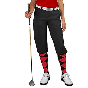 Golf Knickers Black Womens 'Par 3' - Microfiber - Size 14