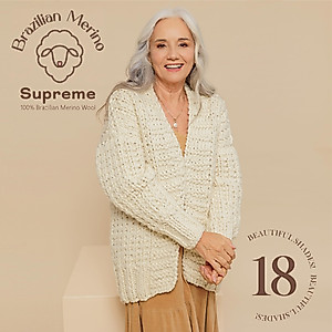 CIRCULO Supreme Merino Wool Yarn - 100% Brazilian Merino - Washable, Soft, Warm, and Luxurious - Perfect for Knitting & Crochet - Chunky - 73yds / 3.52oz (4095 - Rum)