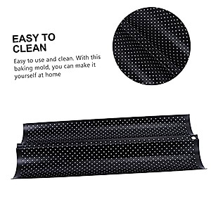 PACKOVE Mini Hot Dogs Mini Loaf Pans Italian Bread French Loaf Pan Oven Tray Kitchen Baking Tool Toast Box Mold Stick Rectangle Black Italy Mini Saucepan French Bread Rectangle Tray