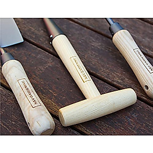 N&V Gardening Tools Set, 3 Pcs Garden Tools Set, Nickel Plated Stainless Steel Heavy Duty Gardening Tools Kit, Hand Trowel, Dibble and Hand Rake