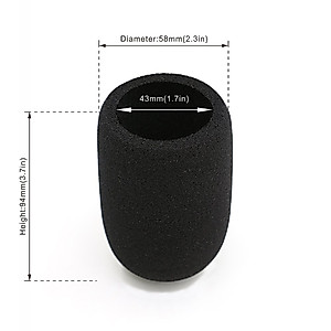 YOUSHARES Audio-Technica AT2020 Pop Filter - 2 PCS AT2020 Microphone Windscreen for Audio Technica AT2020 and AT-2035 AT-2050 ATR2500 ATR2500X AT-4040 Microphones (Black)