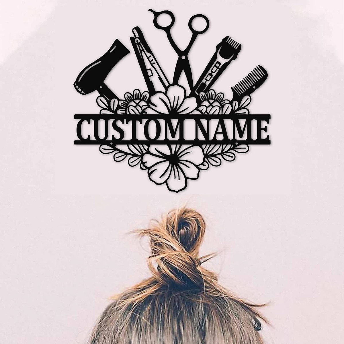 Personalized Hair Stylist Metal Sign Art, Custom Hair Stylist Monogram Metal Sign, Hair Stylist Gifts, Job Gift, Hair Salon Gifts, Salon Decor for Hair Stylist, Hair Salon Decor, Salon Decoration
