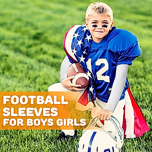 JOEYOUNG Arm Sleeves for Kids (4-9 Years) Sun Sleeves for Football Basketball Costume for Party UV Protection Sleeve Cooling