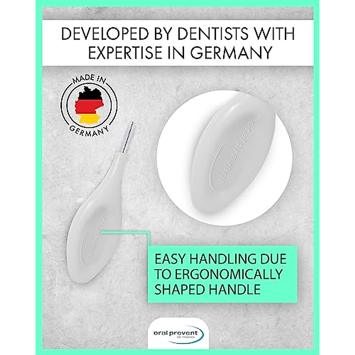 Oral Prevent 24 Pieces interdental Brushes - Tooth Cleaning for The interdental Spaces - Proxy Brushes - Tartar/Caries Prevention (0.45 mm, White)