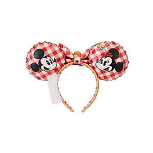 Loungefly Disney Minnie & Mickey Picnic Ear Headband Headbands Standard, Red,tan,yellow