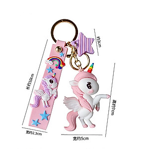 HAIQILIN Pink Unicorn Keychain backpack keychains