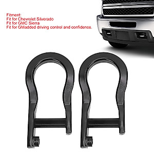Aramox Front Recovery Hook Fit for, Pair Front Tow Hooks Black Heavy Duty Bow Shackles 84072463