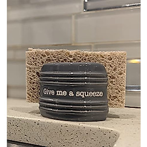 Mud Pie Circa Gray Squeeze Sponge Holder, 3" x 3"